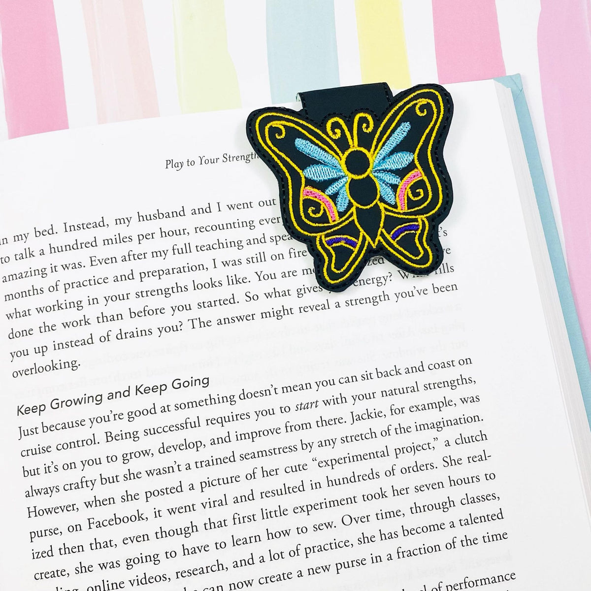 Colorful Butterfly Magnetic Fold Over Bookmark – Crashing Waves Designs