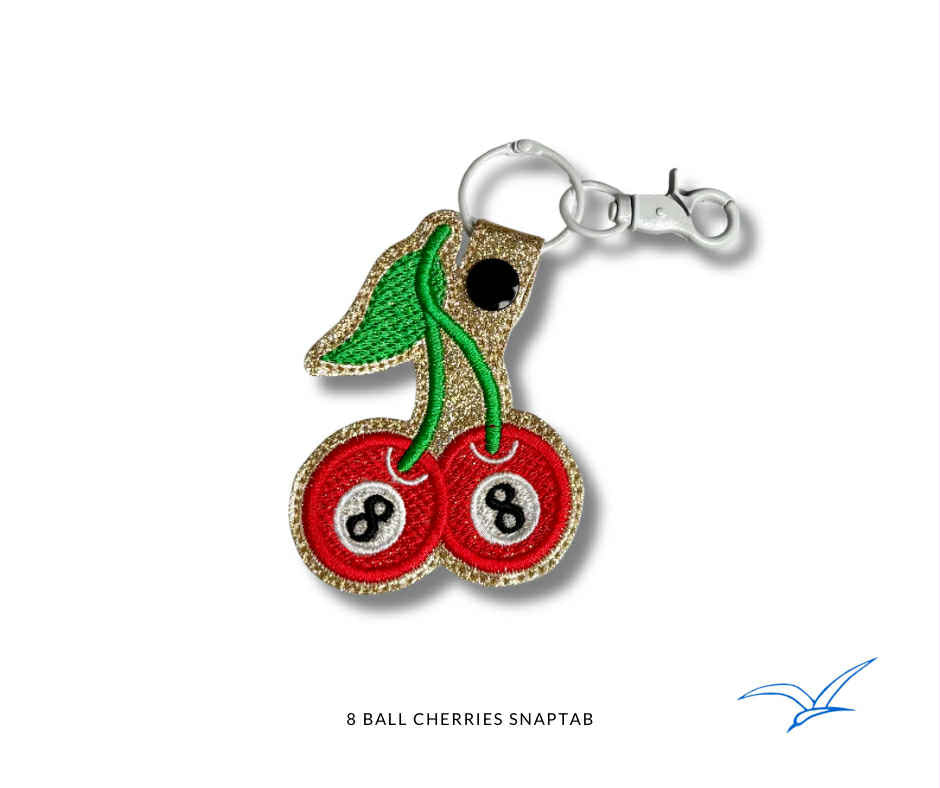 8 Ball Cherries Snap Tab – Crashing Waves Designs
