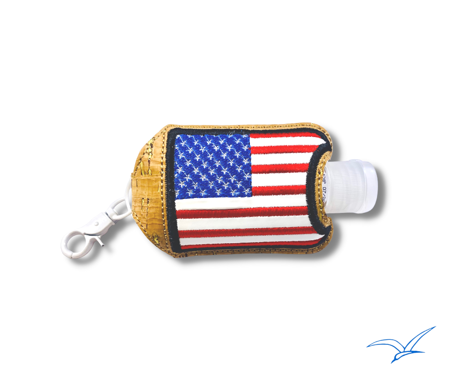 American Flag 2oz Applique Sanitizer Holder – Crashing Waves Designs