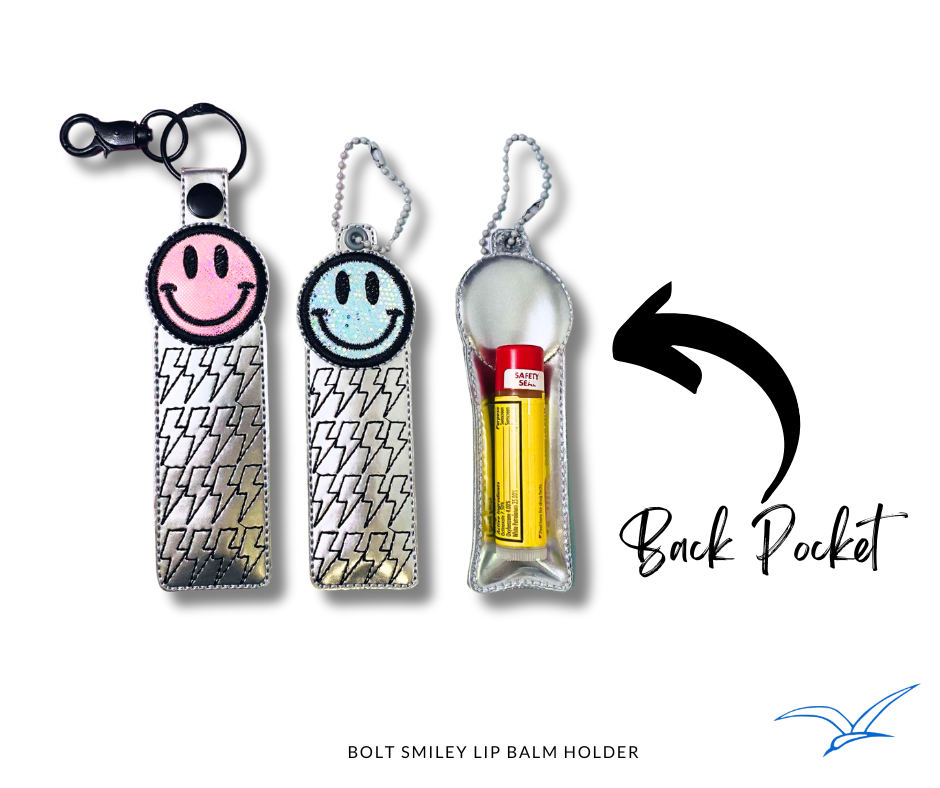 Bolt Smiley Applique Lip Balm Holders – Crashing Waves Designs