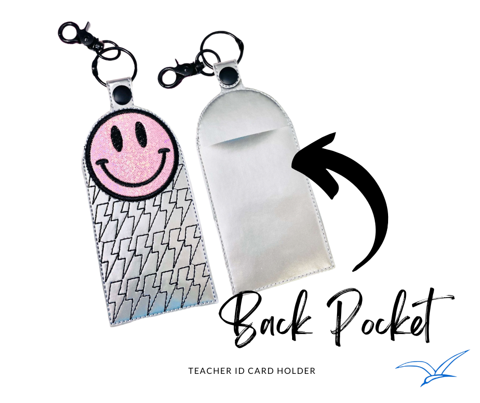 Bolt Smiley Applique Card Holder- READ DESCRIPTION – Crashing Waves Designs