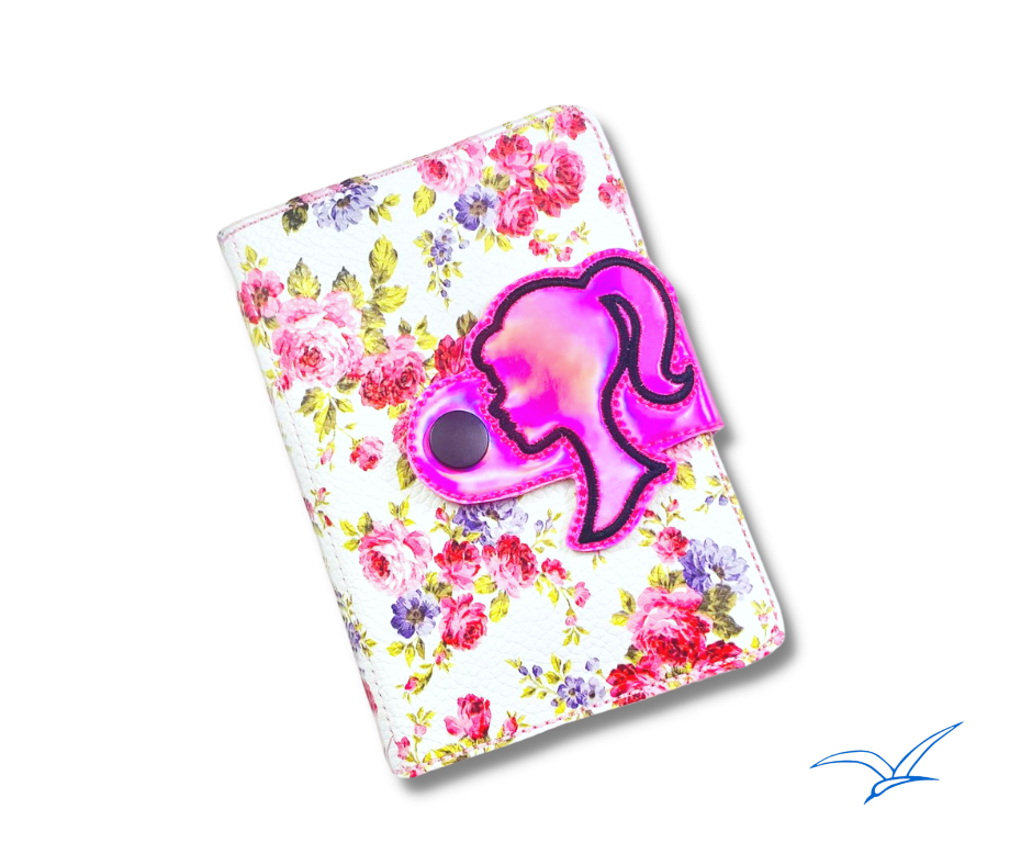 B Silhouette Mini Strap Satin Applique Notebook Cover- 5x7 or larger h ...