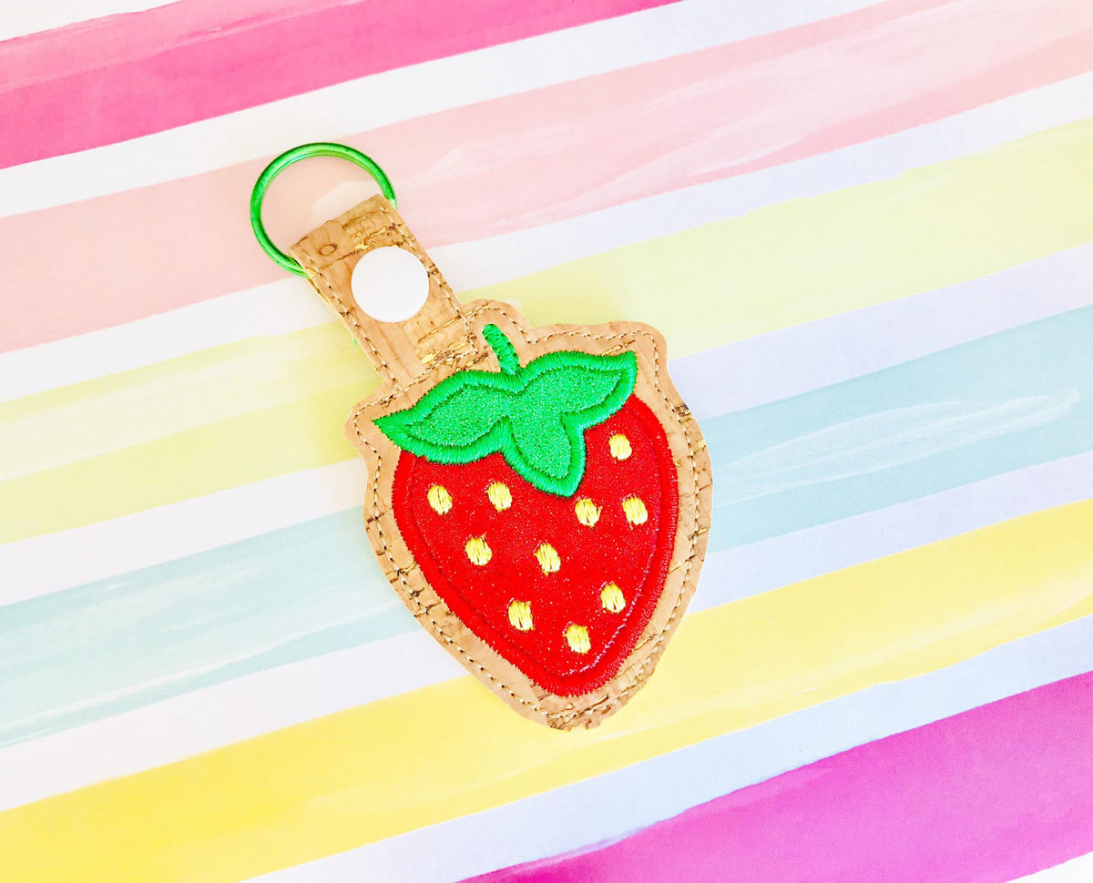 Strawberry Applique Snap Tab – Crashing Waves Designs