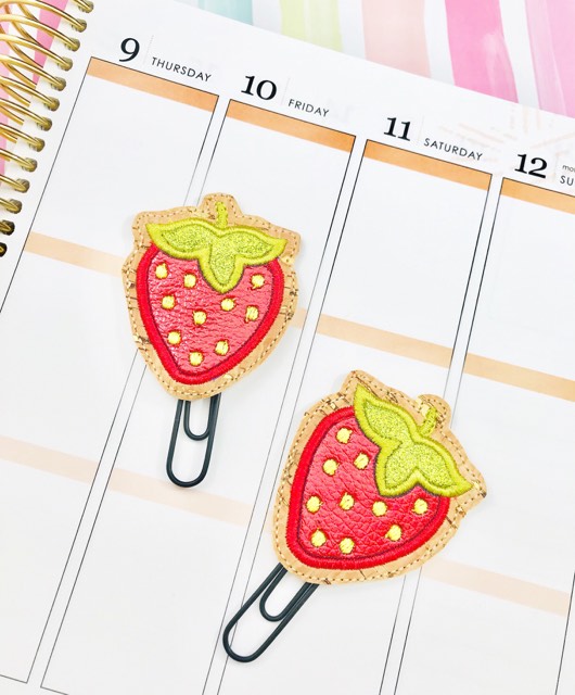 Strawberry Applique Paper Clip Design – Crashing Waves Designs
