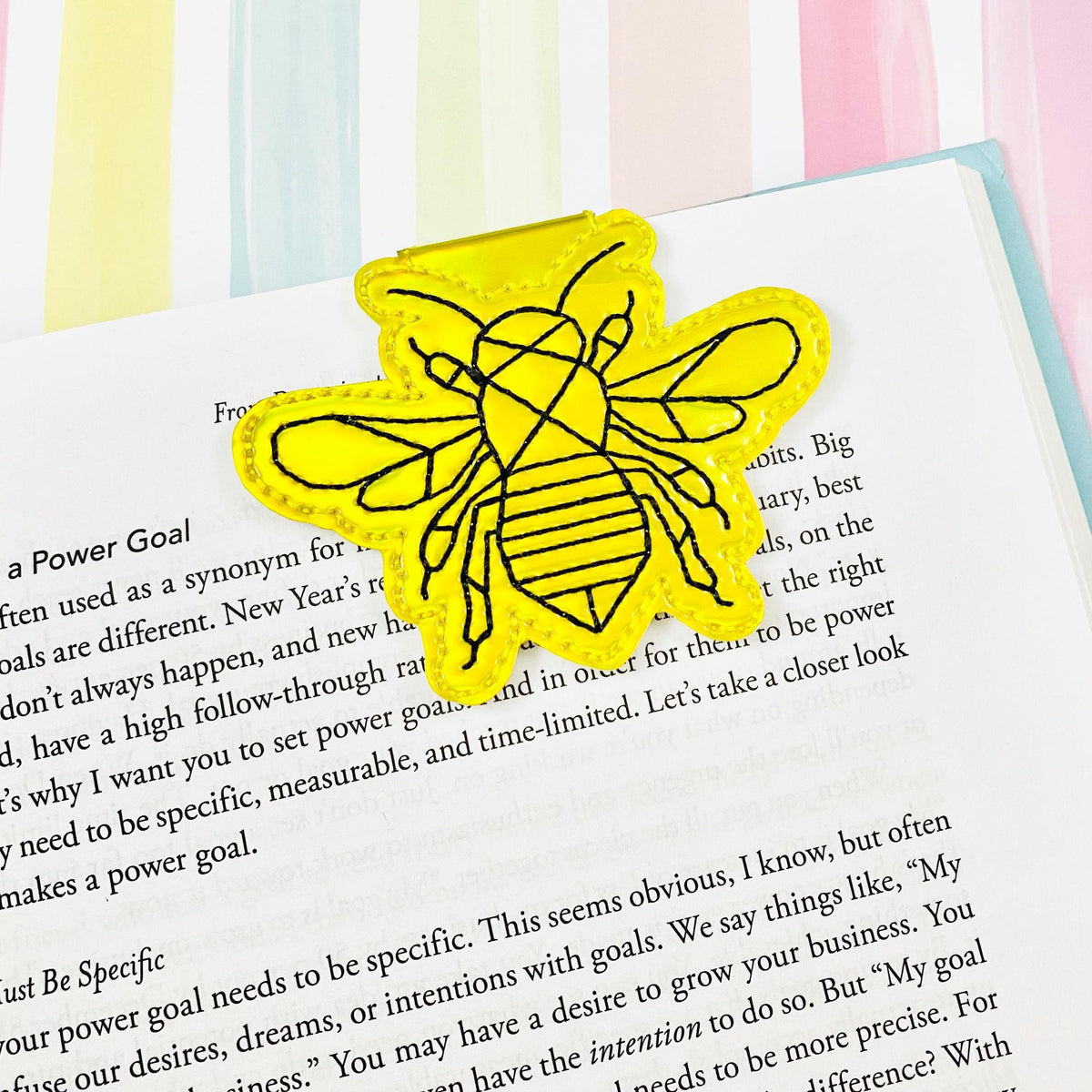 Geo Bee Magnetic Fold Over Bookmark – Crashing Waves Designs