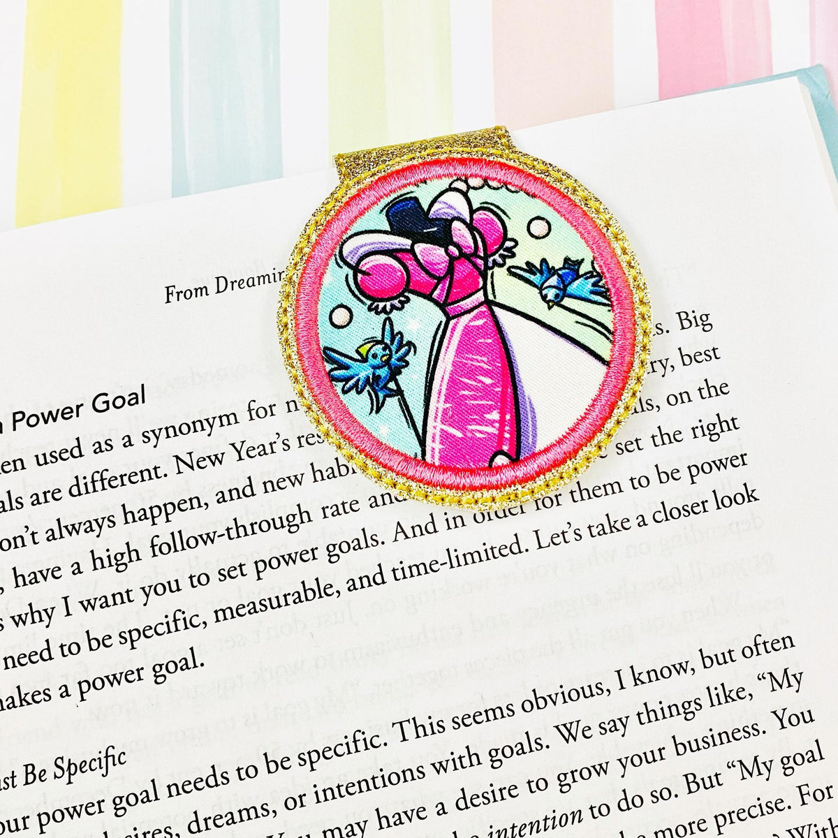 Circle Applique Magnetic Fold Over Bookmark – Crashing Waves Designs