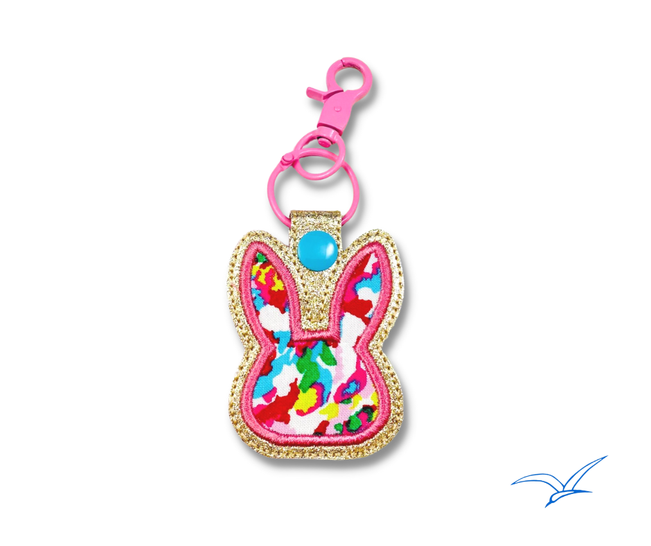 Bunny Head Applique Snap Tab – Crashing Waves Designs