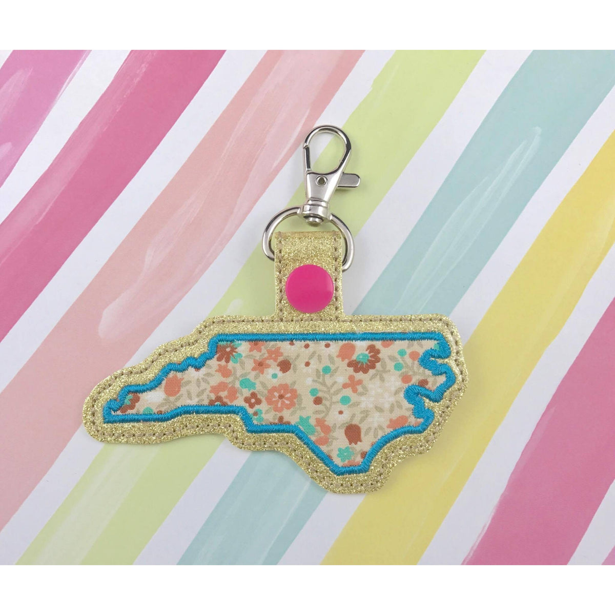 North Carolina Applique Snap Tab – Crashing Waves Designs